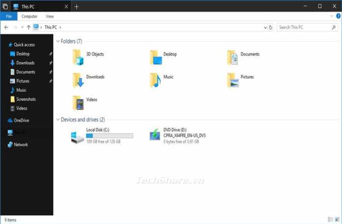 Thiết lập Dark Theme cho File Explorer trong Windows 10